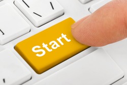 LAUNCH Red button keyboard on laptop computer for Business and, a ...