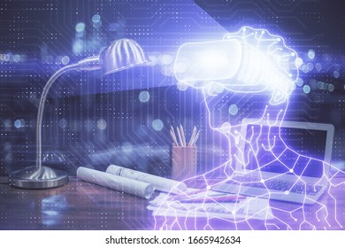 Computer On Desktop Ar Theme Icon Stock Photo 1665942634 | Shutterstock
