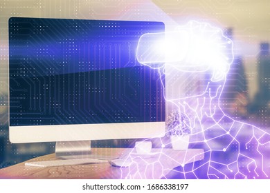 Computer On Desktop Ar Theme Icon Stock Photo 1686338197 | Shutterstock