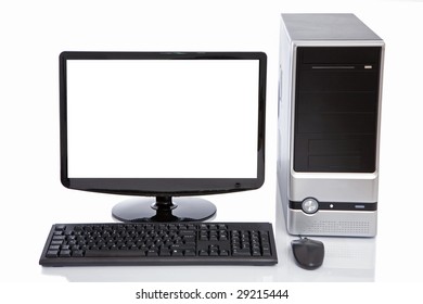 Black Desktop Computer Widescreen Display Cutout Stock Photo (Edit Now ...