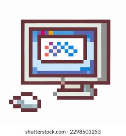 「1920 Pixel Art Computer」のAI生成画像、2326796349 | Shutterstock