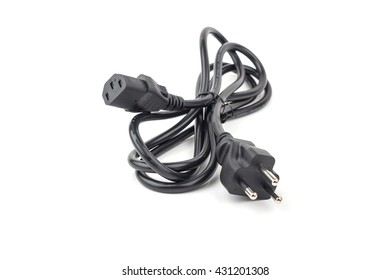 Computer Power Plug Cable On White Stock Photo 431201308 | Shutterstock