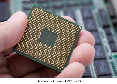 Computer Processer On Hand Stock Photo 163273670 | Shutterstock