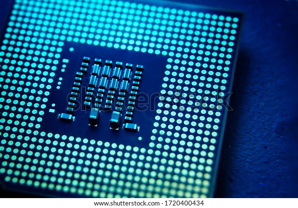 Computer Processor Chip On Black Background Stock Photo (Edit Now ...