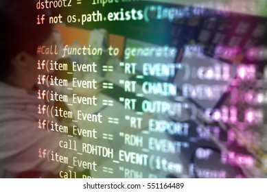 Abstract Computer Script Code Programming Code Stock Photo 708120694 ...