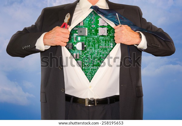 Computer Repair Engineer Tech Support Superman Stock Photo (Edit Now ...