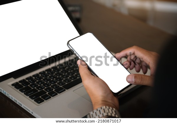 Computer Screen Hand Male Work Using Stock Photo 2180871017 | Shutterstock