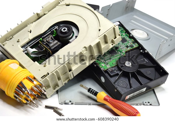 Computer Storage Devices Inside Cdrom Hard Stock Photo (Edit Now) 608390240