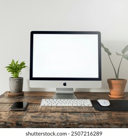 Apple Computer Transparent Screen On Rustic AI-generated image ...