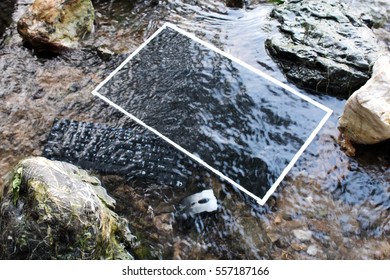 Computer Under Surface Water Waterfallscreen Keyboard Stock Photo ...