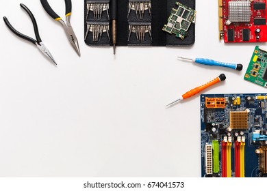 Computer Upgrade Background Copy Space Motherboard Foto stock 674041573 ...