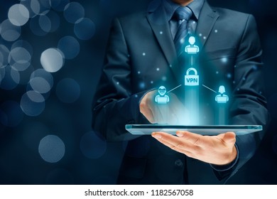 Computer Users Connected Via Virtual Private Stock Photo 1182567058 ...