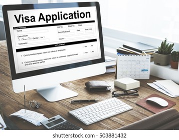 Computer Visa Application Form On Screen Stock Photo 503881432 ...