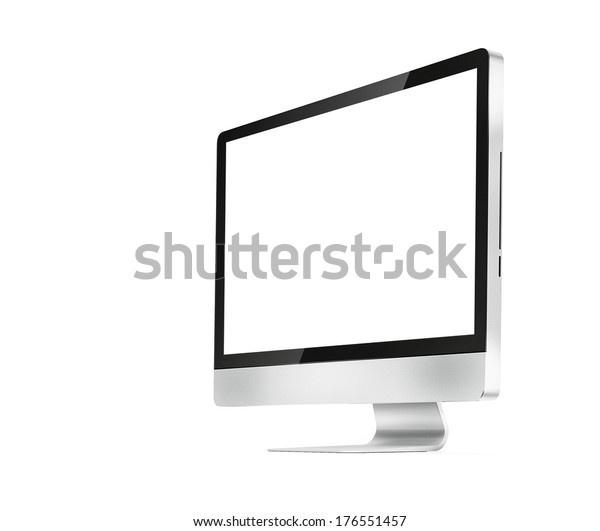 Computer White Screen On White Background Stock Photo (Edit Now) 176551457