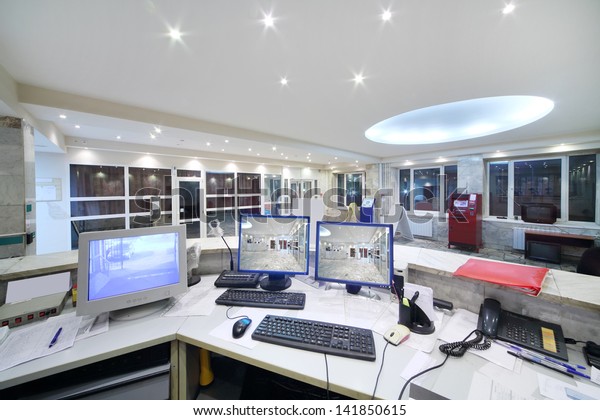 Computers Security Guards Reception Area Office Stock Photo (Edit Now ...