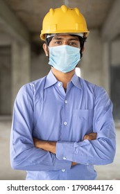 Female Construction Worker Wearing Protective Face Stock Photo (Edit ...