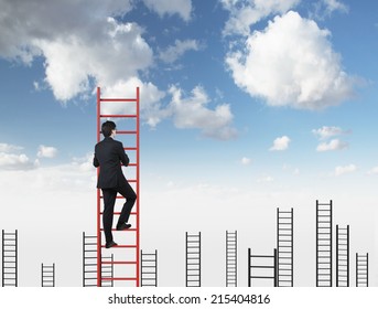 Concept Competition Problem Solving Blue Sky Stock Photo 215404816 ...