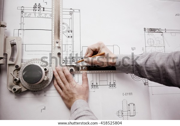 Concept Designer Drawing Engineer Stock Photo (Edit Now) 418525804