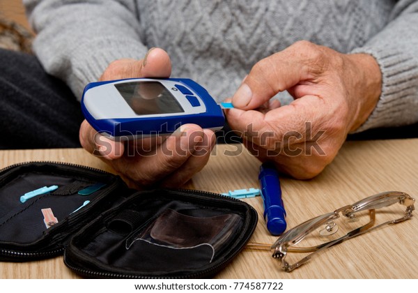 Concept Diabetes Elderly Retired Senior Man Stock Photo (Edit Now ...