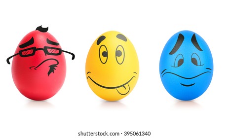 Concept Easter Egg Emotions Faces Isolated Stock Photo 395061340 ...