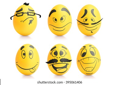 Concept Easter Egg Emotions Faces Isolated Stock Photo 395061406 ...