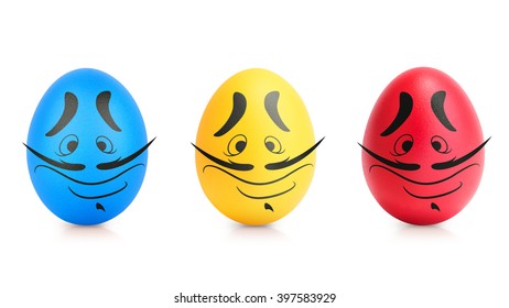 Concept Easter Egg Emotions Faces Isolated Stock Photo 395061436 ...