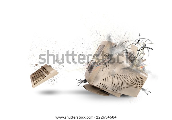 Concept Explosion Overheat Overloaded Computer Stock Photo 222634684 ...