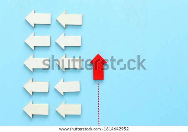 Concept Image Red Arrow Facing Opposite Stock Photo 1614642952 ...