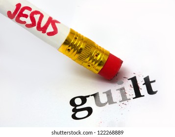 Concept Jesus Erasing Guilt Using Eraser Stock Photo 122268889 ...