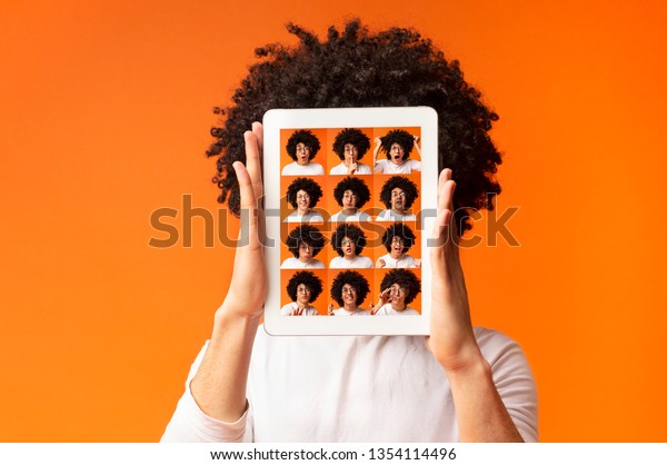 Concept Man Choosing Expression Face Bushy Stock Photo 1354114496 ...