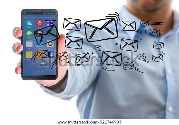 Concept View Sending Message Smartphone Email Stock Photo 521746903 ...