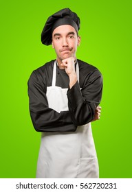 Concerned Young Chef Posing Stock Photo 562720231 | Shutterstock