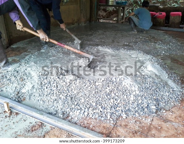 Concrete Casting Work Using Concrete Pump Stock Photo 399173209 ...