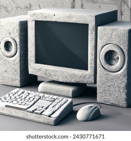 Vintage White Apple Like Computer Monitor AI-generated image 2549961993 ...