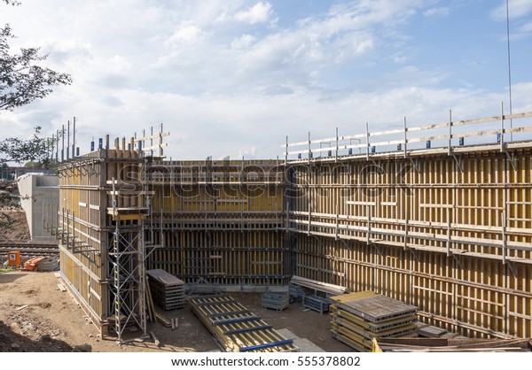 Concrete Formwork Frames On Construction Site Stock Photo (Edit Now ...