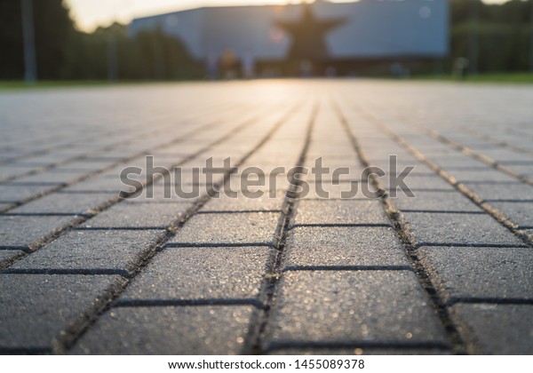Concrete Paver Block Floor Pattern Background Stock Photo 1455089378 ...