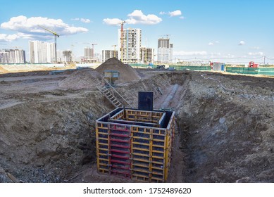 Concrete Pile Formwork Frame Construct Stormwater Stock Photo ...