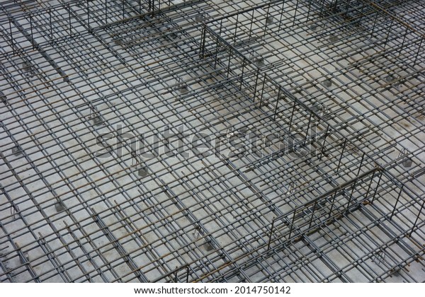 Concrete Reinforcing Bar Combination Pattern Foundation Stock Photo ...