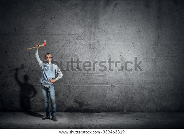 Confident Teenager Boy Holding Axe Hand Stock Photo 339463319 ... Confident Teenager Boy Holding Axe Hand Stock Photo 339463319 ...