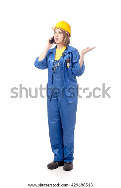Confused Construction Worker Engineer Architect Female Stock Photo ...
