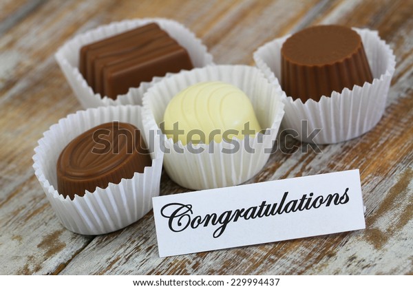 Congratulations Card Assorted Chocolates Stock Photo 229994437 ...