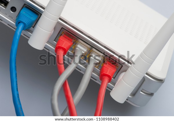 Connecting Network Cables Switch Routers Using Stock Photo 1108988402 ...