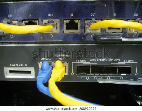 Console Cable Communications Switch Equipment Installed Stock Photo ...