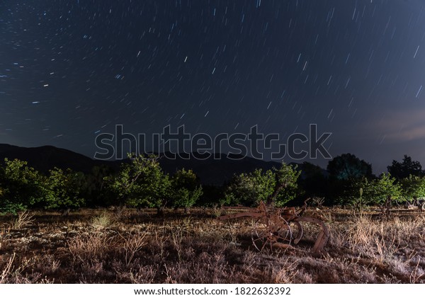 Constellations Astronomy Streak Circular Patterns Over Stock Photo ...