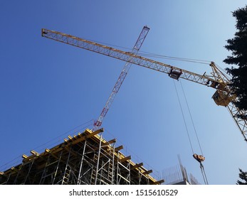 Construction Background Cran Building Development Background Stock ...