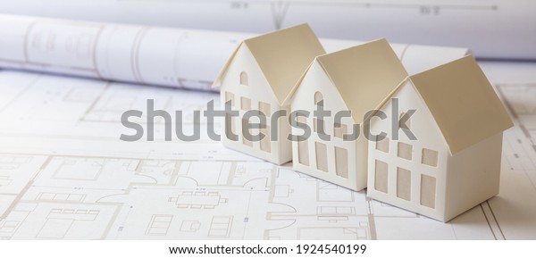 Construction Blueprints Concept Residence Complex Architectural Stock ...