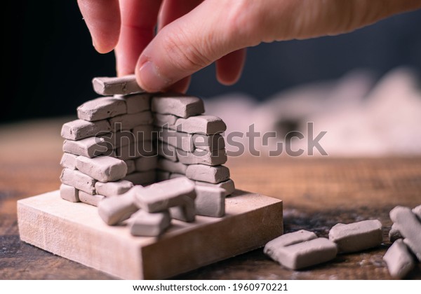 Construction Cement Clay Bricks Concept Investment Stock Photo ...