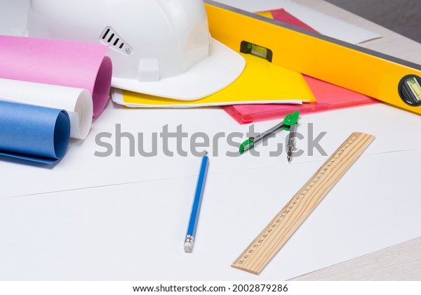Construction Concept Building Design Work Table Stock Photo 2002879286 ...