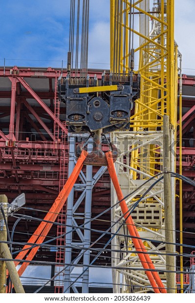 Construction Crane Hook Rigging Cables Without Stock Photo 2055826439 ...
