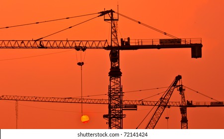 Construction Crane Sunset Stock Photo 72141424 | Shutterstock